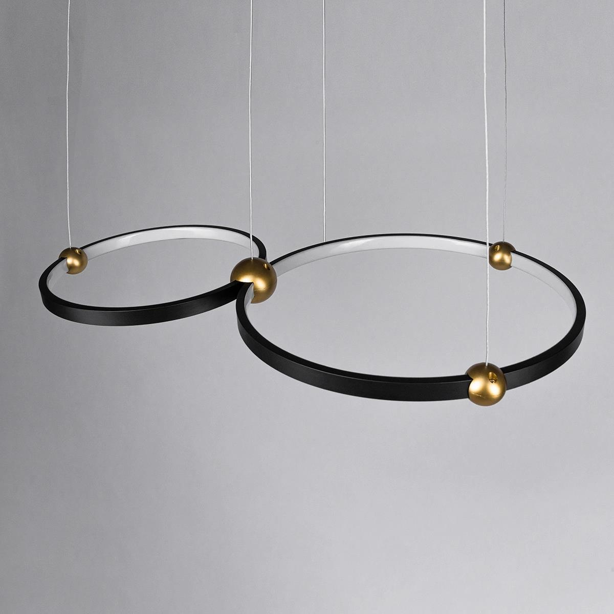 Ledowa Lampa wisząca Aurora No.2 40cm 3k czarna – Designerska Lampa ...